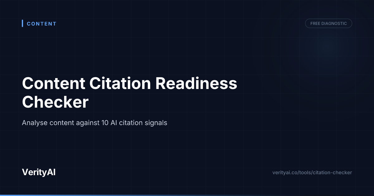 Content Citation Readiness Checker | Free Tool | VerityAI